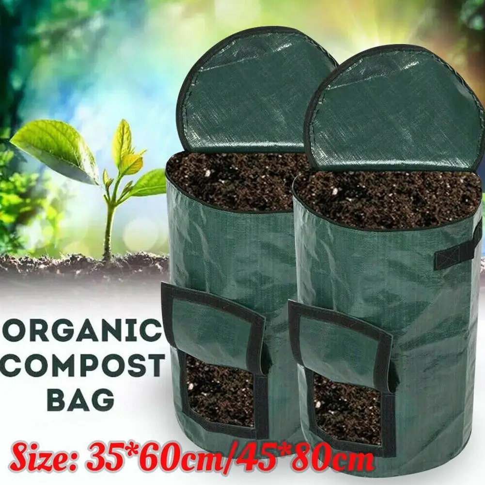 Jardinière,Sac à Composter pliable avec couvercle,pour déchets de ...