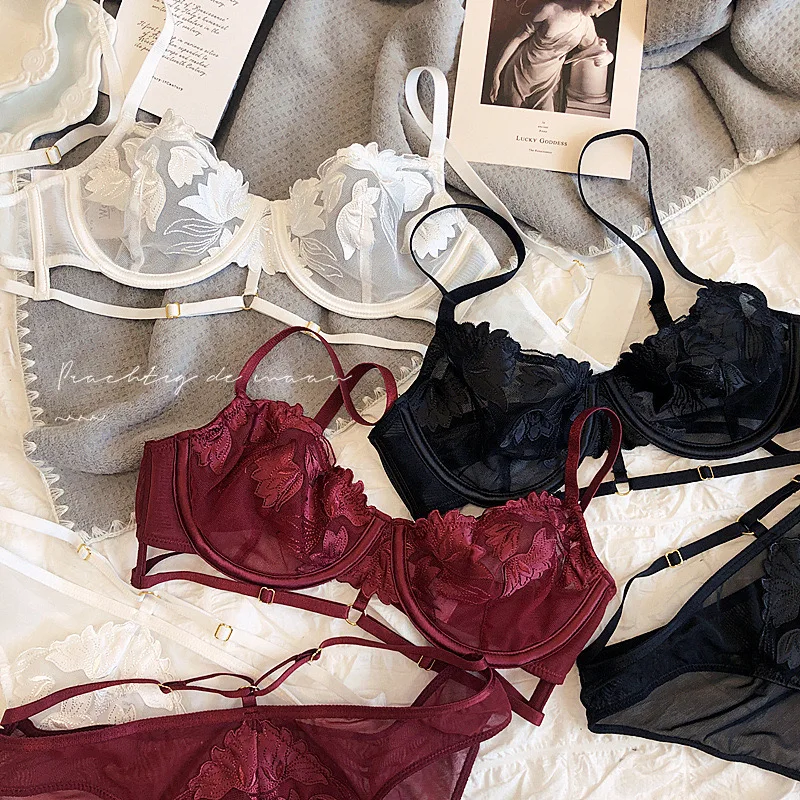 Conjunto-de-sujetador-y-Bragas-para-mujer-ropa-interior-transl-cida ...