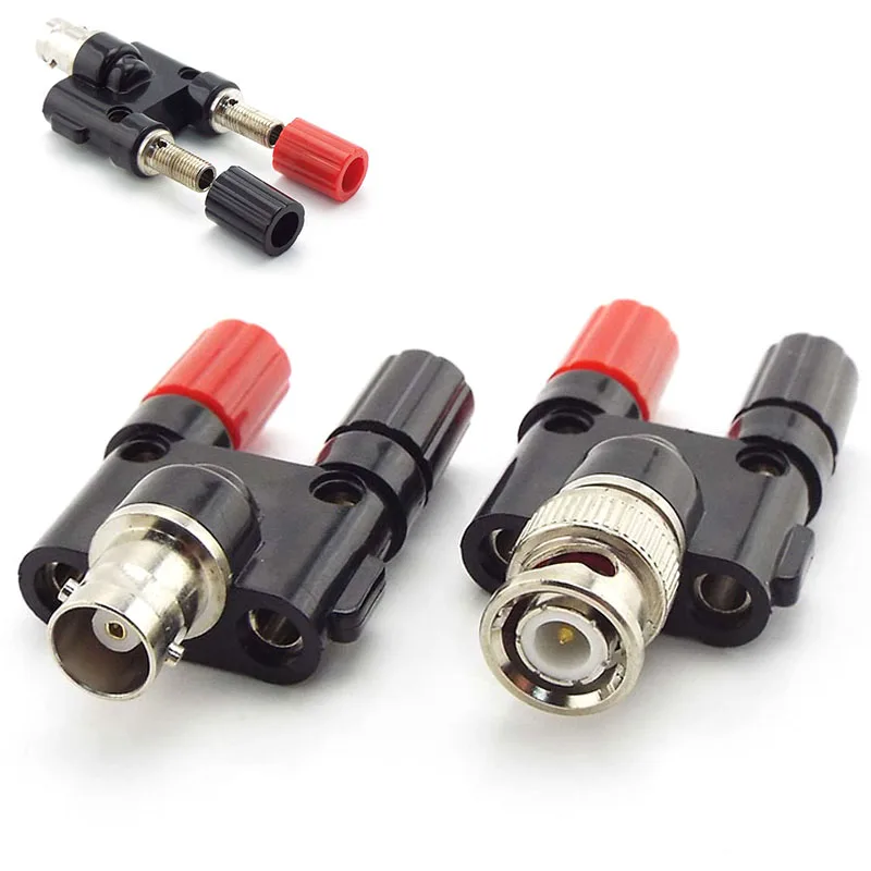 BNC Male to Dual 4mm Banana BNC Female Jack Coaxial Connector RF ...