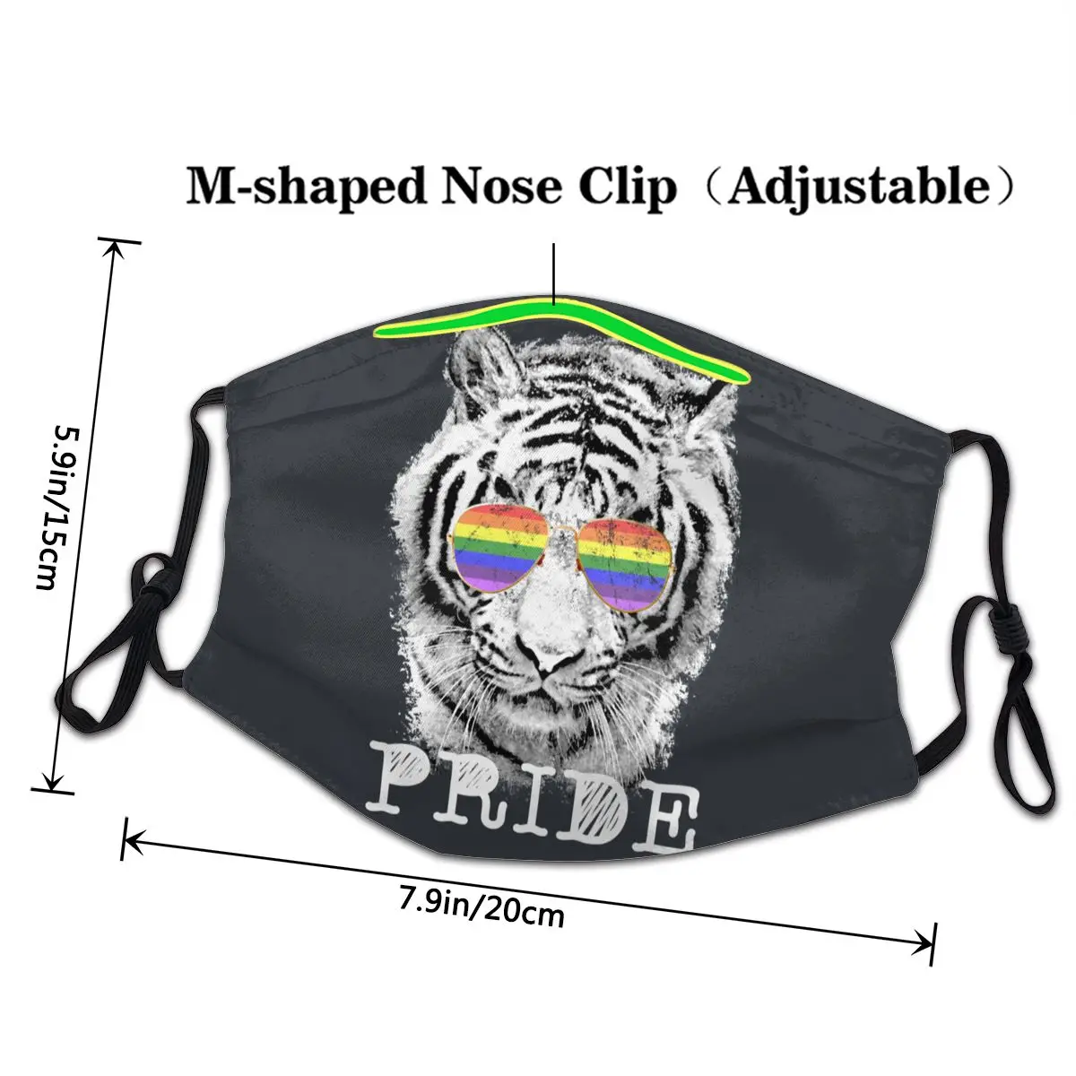 LGBT Pride Tiger Rainbow Glasses Face Mask - Queerks™