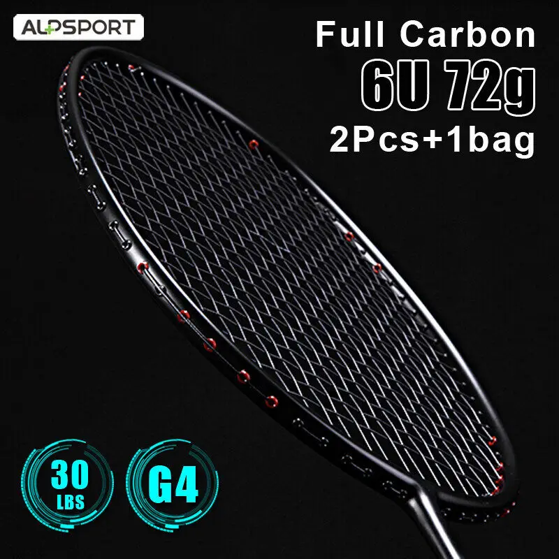 Alp Xhp 2pcs Badminton Racket With Bag 6u 72g 100% Carbon Fiber ...