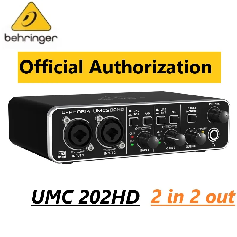 BEHRINGER-UM2-UMC202HD-UMC404HD-Audio-Interface-Microphone-Headphone ...