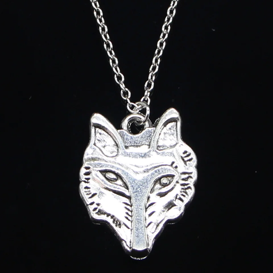 Colar 31x24mm cabeça de lobo, pingente curto longo para mulheres e ...