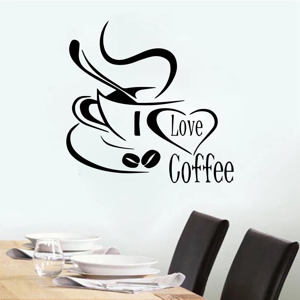 3d Coffee Kitchen Wall Stickers Coffee Shop Wall Decal For Kitchen ...
