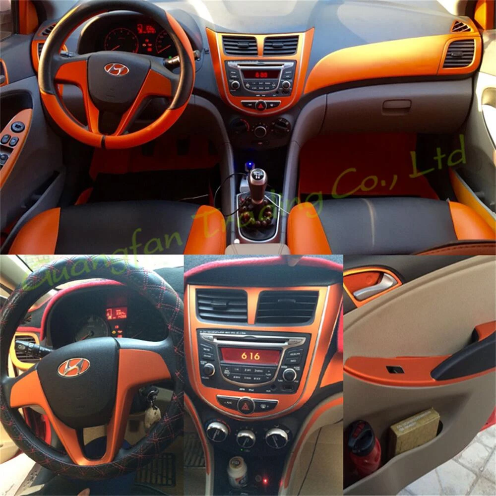 For Hyundai Verna 2010 2016 Car Styling 3D/5D Carbon Fiber Car Interior ...