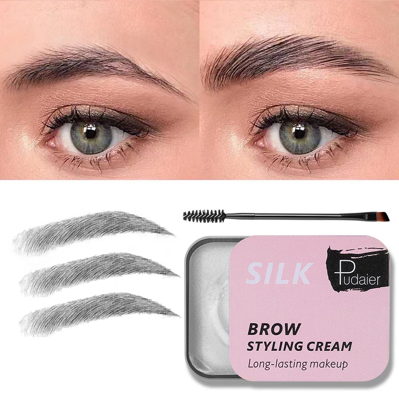 Gel de cejas transparente, resistente al agua, cejas de plumas 3D, ajuste de pomada de jabón ...