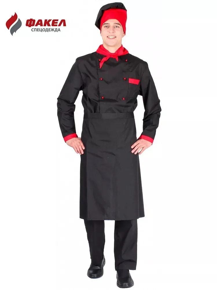 Su Chef Man's Chef Suit (TCT) Black / Red 87468250 Uniforms Workwear ...