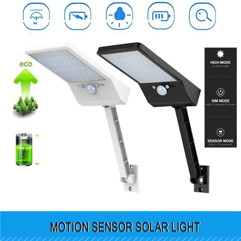 48 LED solar light outdoors desk wall mount remote control rotate ...