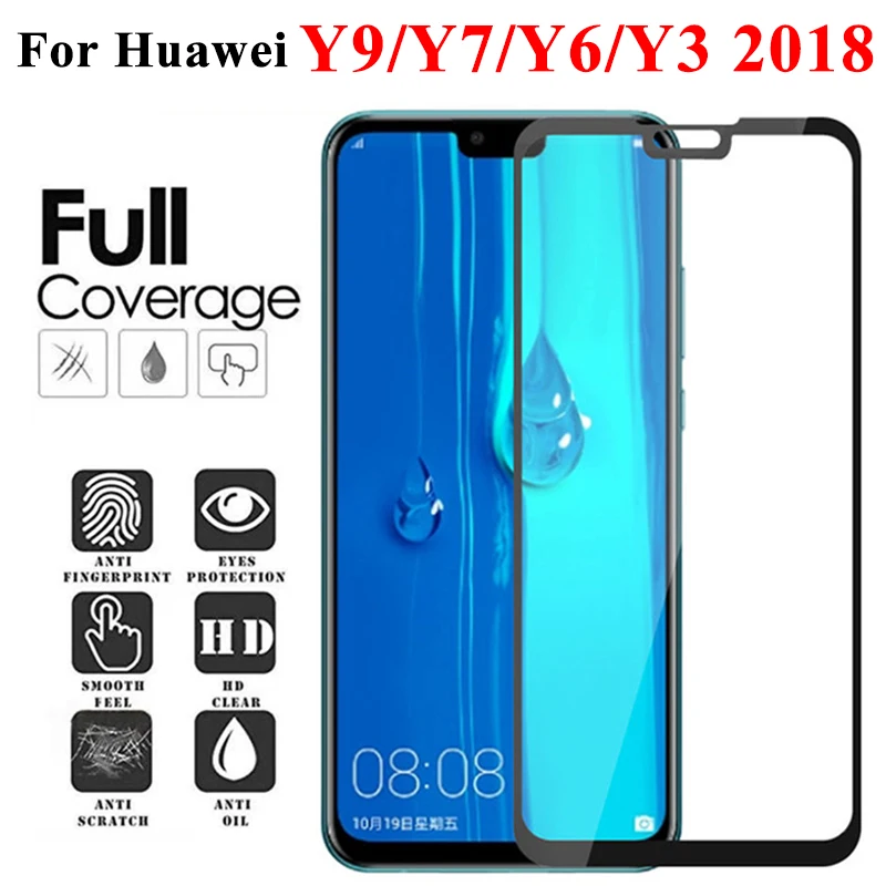 Protective Glass On For Huawei Y9 Y6 Y7 Y5 Y3 Prime 2019 2018 Hauvei ...