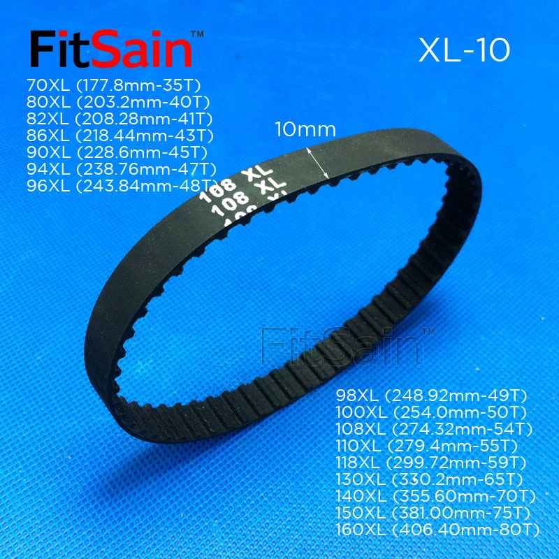 Fitsain-xl Width 10mm Rubber Belt Timing Belt Synchronous Wheel Teeth ...