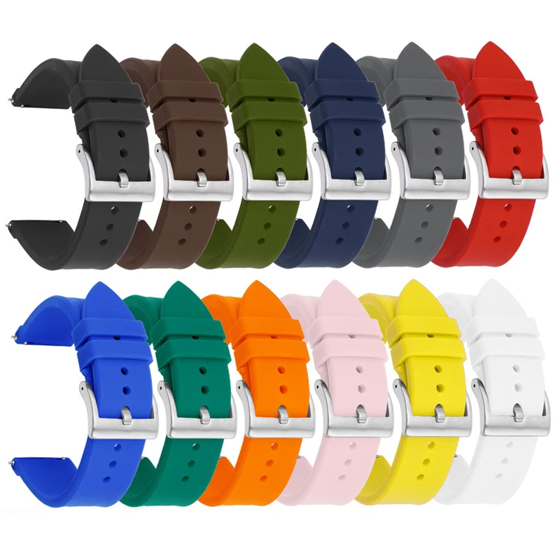 Universal-Silicone-Strap-20mm-22mm-24mm-Quick-Release-Sport-Waterproof ...