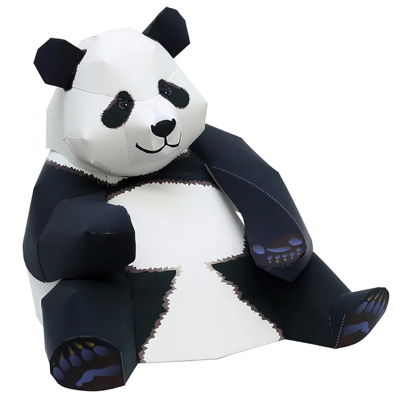 Giant Panda Folding Cutting Mini Cute 3D Paper Model Papercraft Animal ...