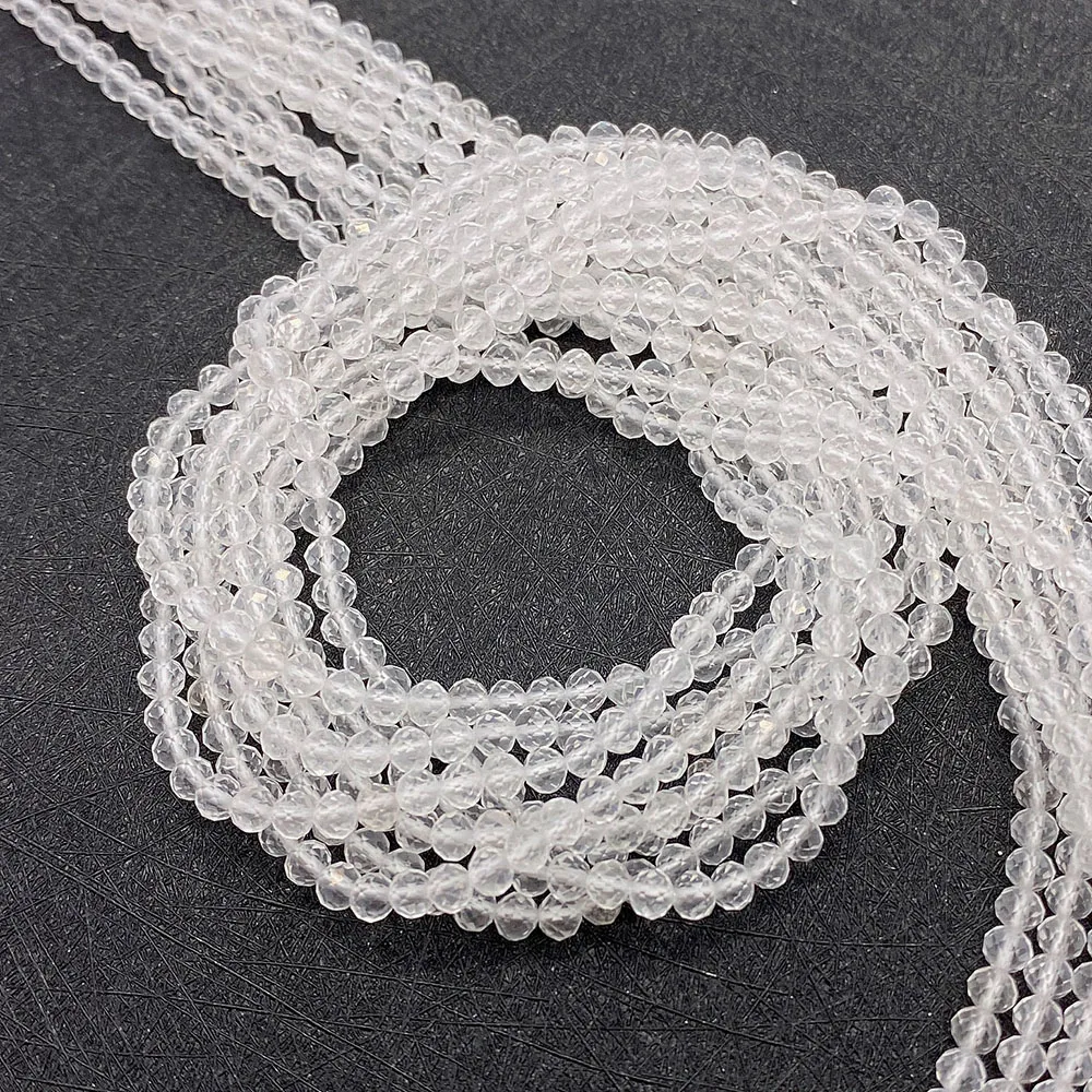 2/3/4mm Natural Stone Bead High Quality White Crystal Facet Beads for ...