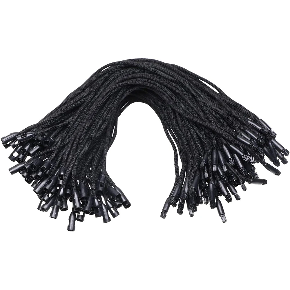 100Pcs /lot Plastic Tag White Beige Black Hang Tag Polyester Rope ...