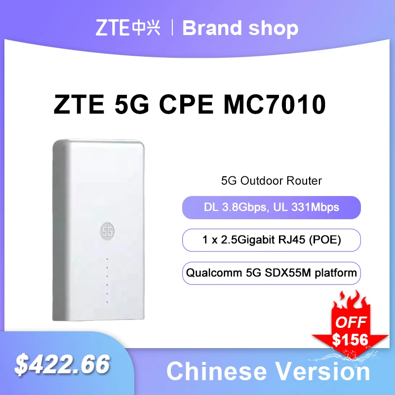 Unlocked Zte Outdoor Router Mc7010 5g Sub6+4g Lte 5g Nr Nsa+sa Qualcomm ...