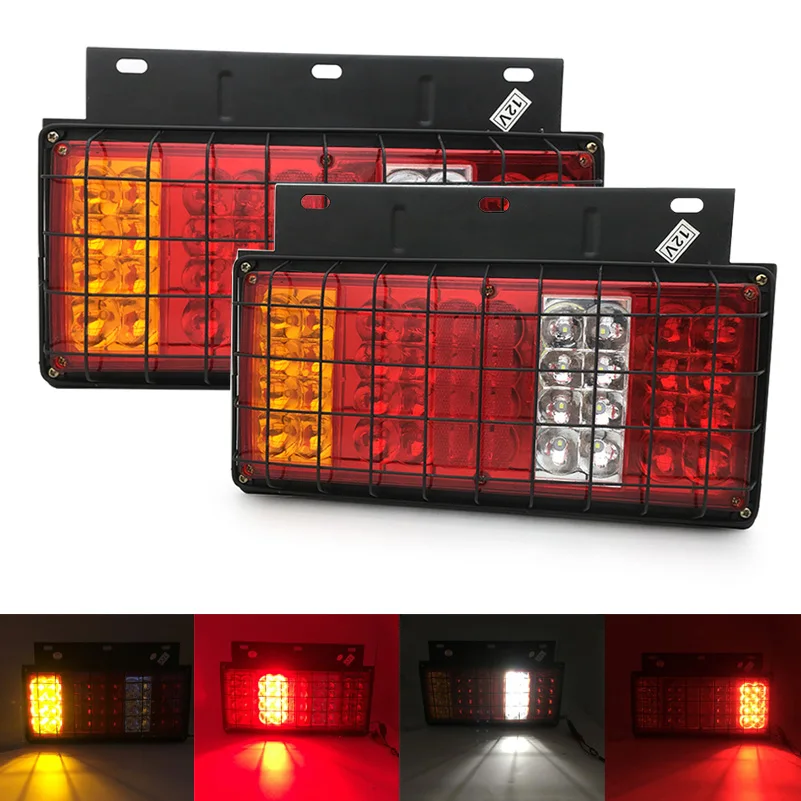 2pcs 12V/24V Waterproof 36 LEDS Trailer Truck lorry LED VAN Tail Light ...