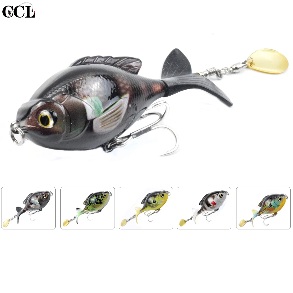 CCLTBA-Rotate-Tail-Popper-Lure-9-5cm-16-9g-Topwater-Wobble-Fishing ...