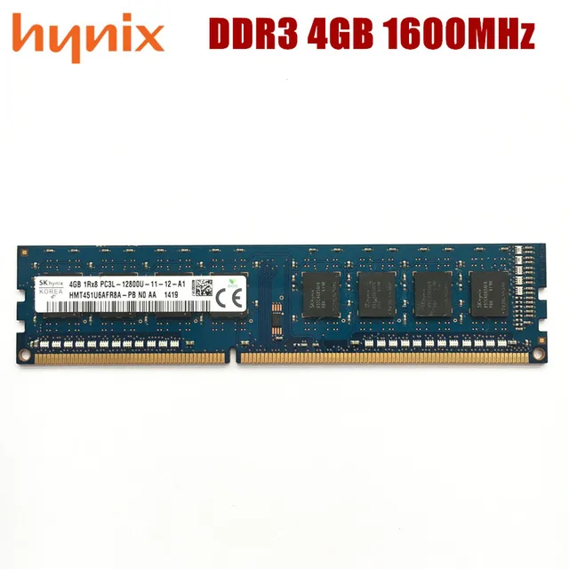 Hynix Chipset DDR3 4GB 1RX8 2RX8 PC3 PC3L 12800U 4G 1600MHZ, 41% OFF