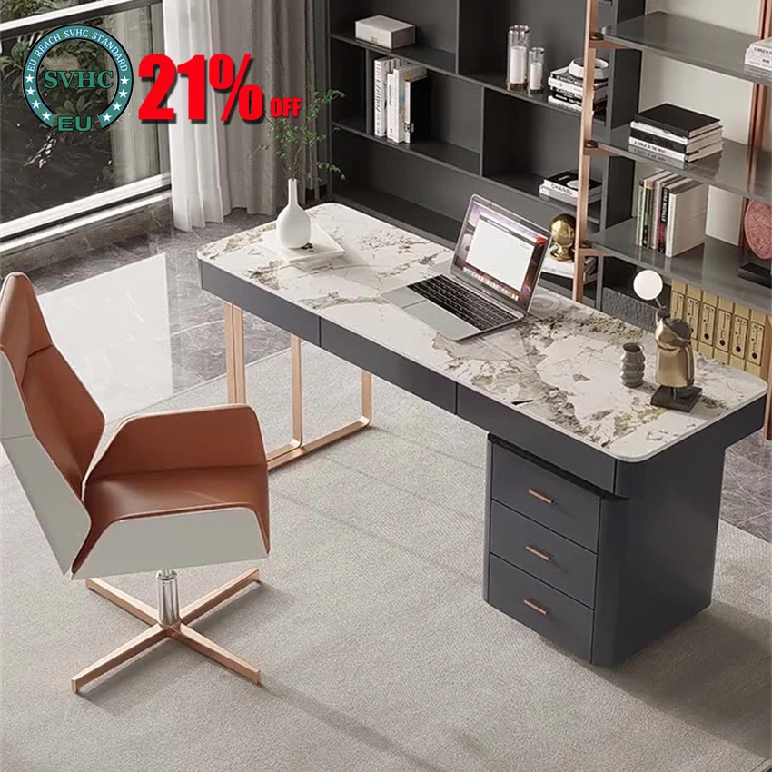 Light Luxury Modern Rock Board Desk 1.4/1.6/1.8m Simple Desk Computer ...