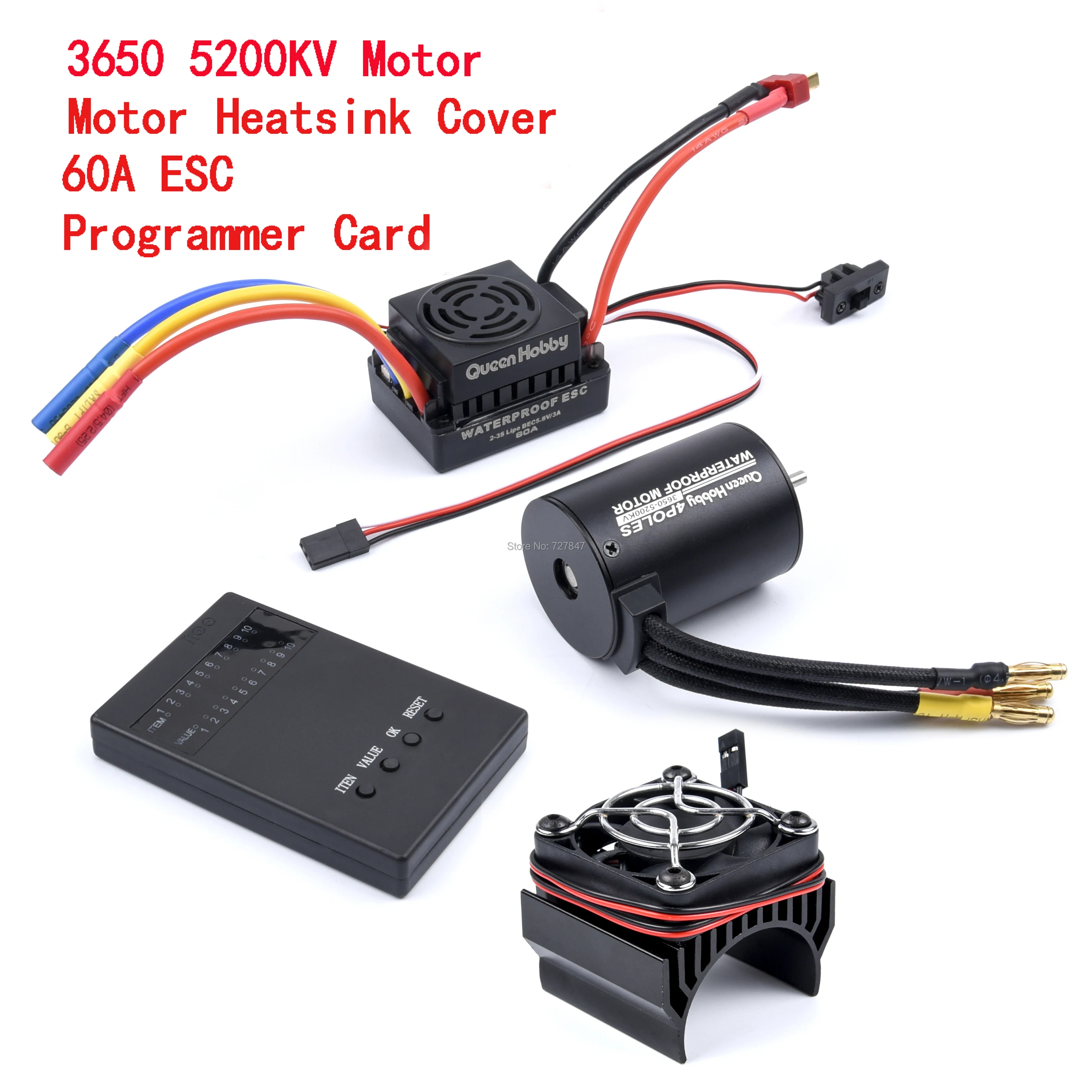 3650 5200KV 4 Rotor Poles Sensorless Brushless Motor with 60A ...