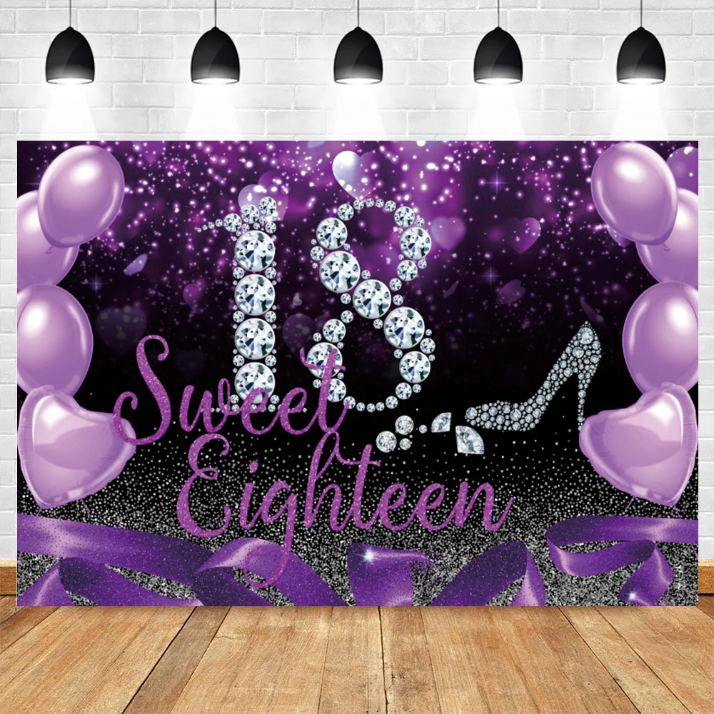 18th Birthday Background Purple