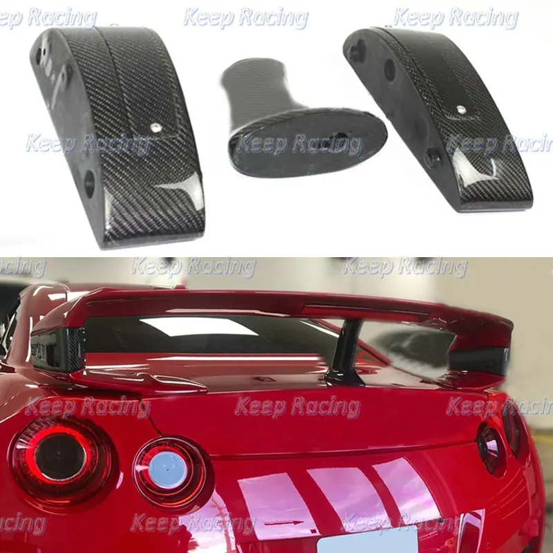 Carbon-Fiber-Spoiler-Raise-Lifter-Block-For-Nissan-R35-GTR-Glossy ...