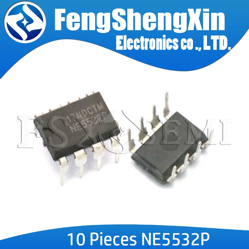 10pcs/lot NE5532P NE5532 DUAL LOW NOISE OPERATIONAL AMPLIFIERS IC DIP 8 ...