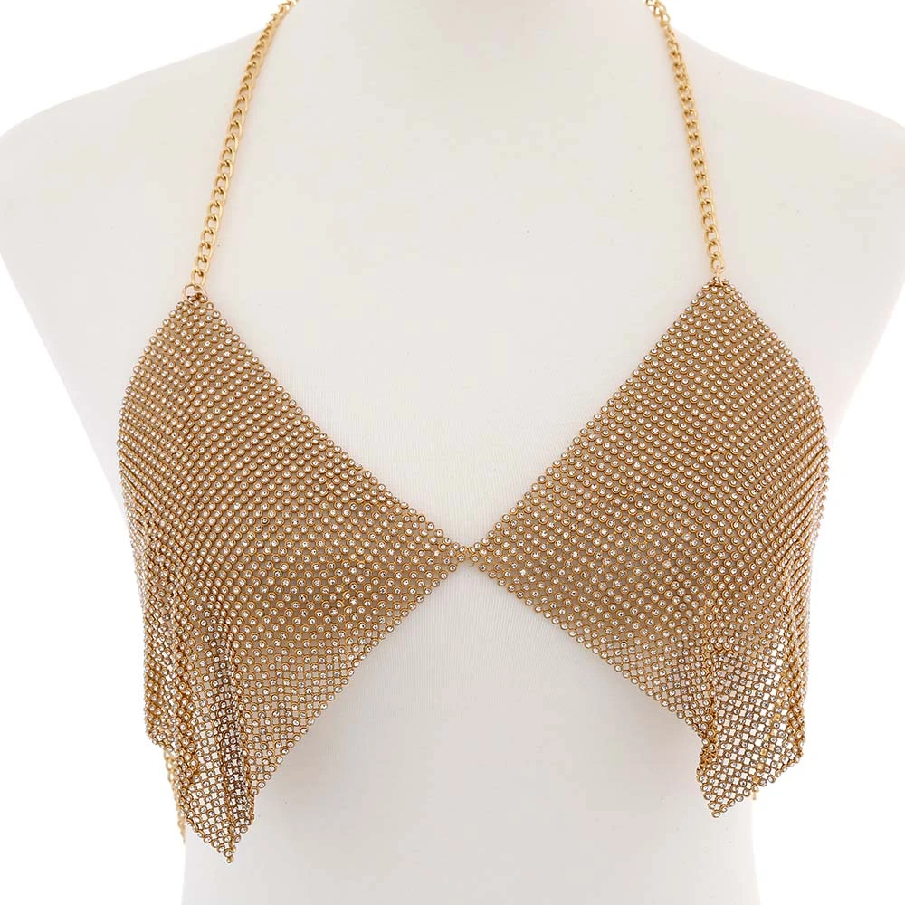 Crystal Beaded Body Chains Bra Bikini Body Chain Beach Party Women Boho ...