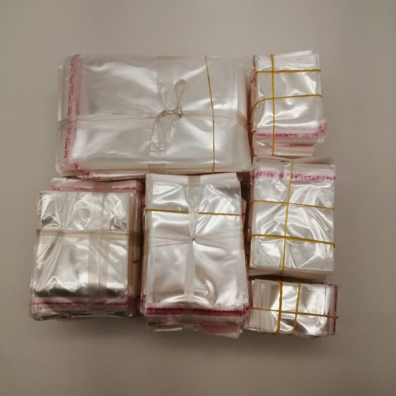 1000 피스 선물 스토리지 투명 셀프 접착 씰 Opp 백 셀로판 백 쥬얼리 포장 파우치용 작은 비닐 봉투보석 포장