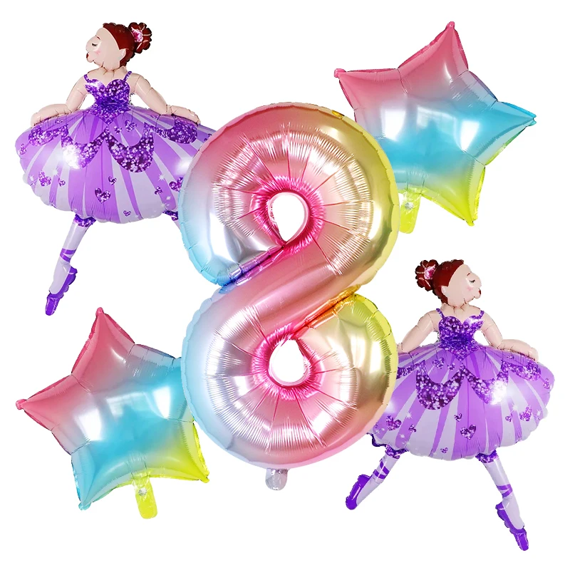 BALLON DECORATIF,pink 2--Ballons à hélium en aluminium pour danseuse de ...