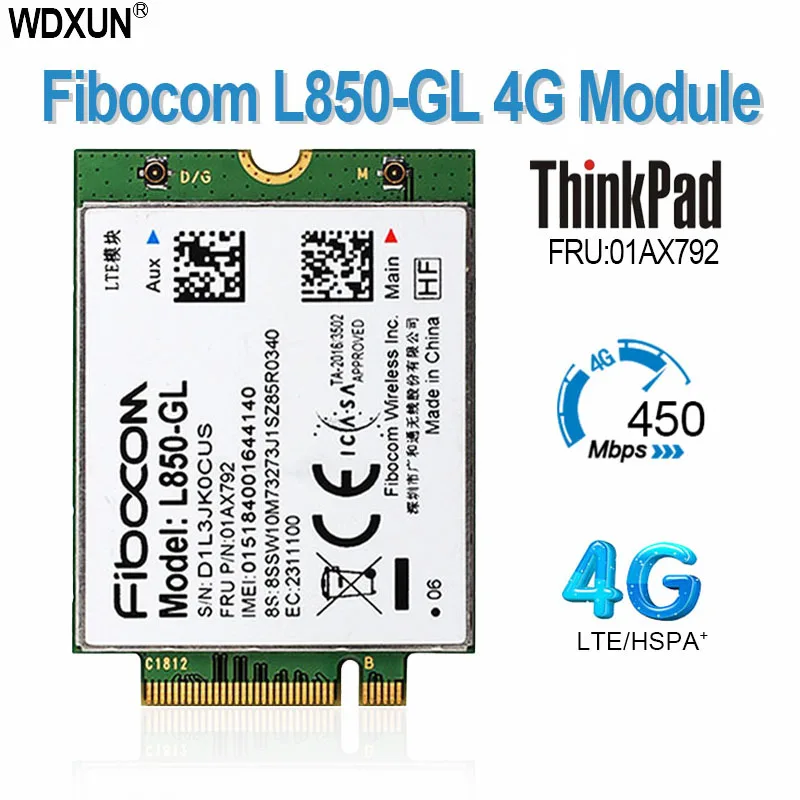 Fibocom L850-GL M.2 Card 01AX792 4G LTE Wireless Module Lenovo ThinkPad X1 Carbon Gen6 X280 T580 ...