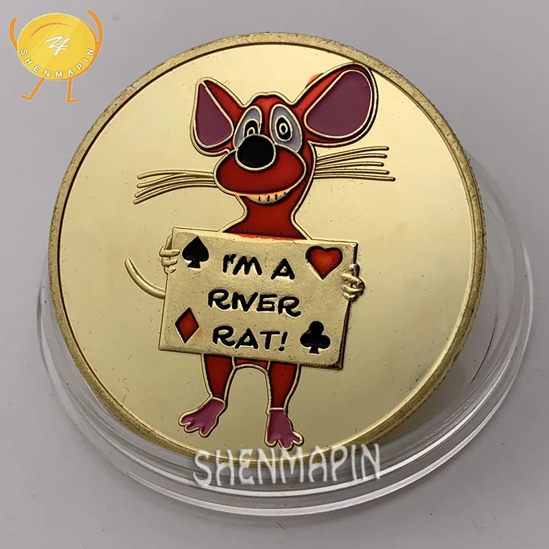 River-Rat-Commemorative-Coin-Poker-Card-Guard-Gold-Coins-Lucky-Mouse ...