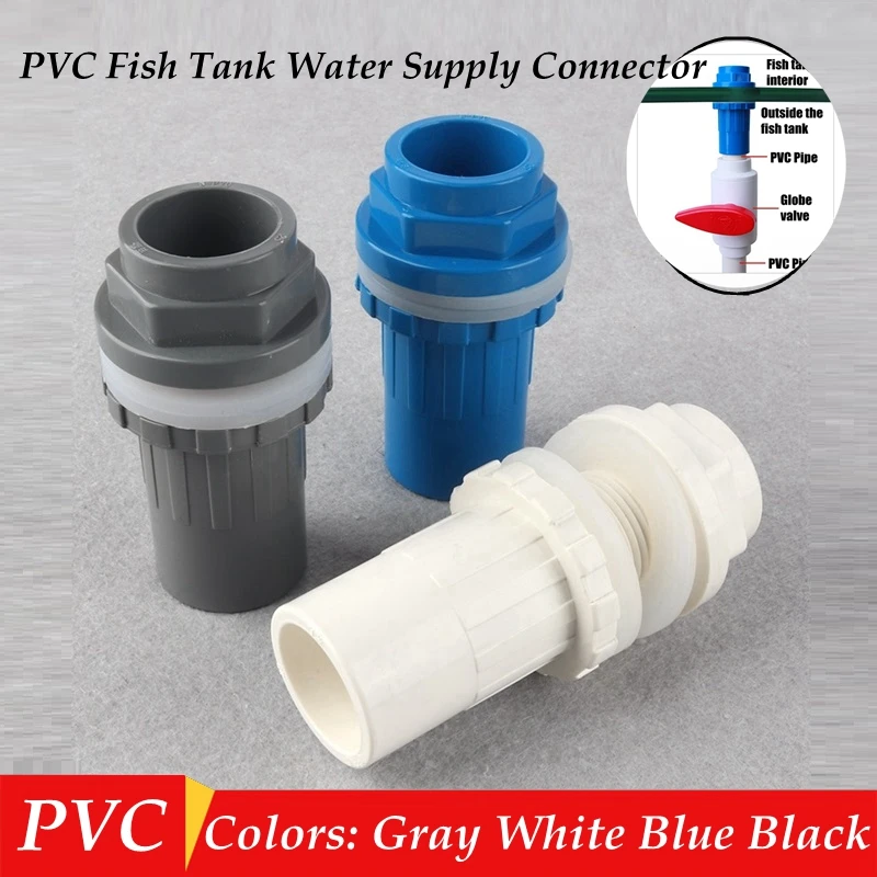 2pcs 20-50mm Pvc Pipe Connectors Thicken Fish Tank Pipe Drainage ...