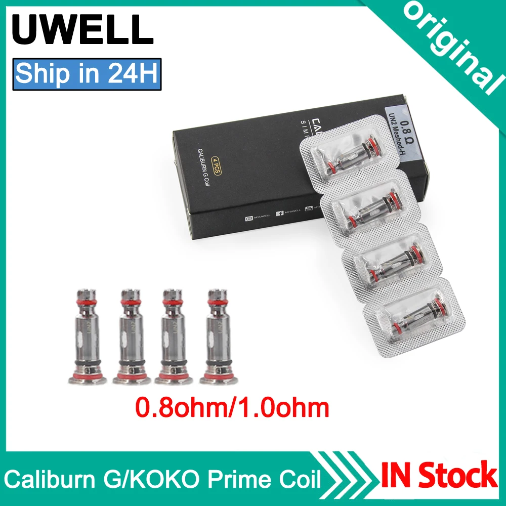 4pcs-pack-Original-Uwell-Caliburn-G-KOKO-Prime-Mesh-Coil-0-8ohm-1-0ohm ...