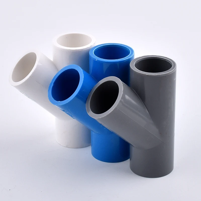 1-10PCS-I-D-20-25-32-40mm-PVC-Oblique-Tee-45-Degree-Connector-Garden ...