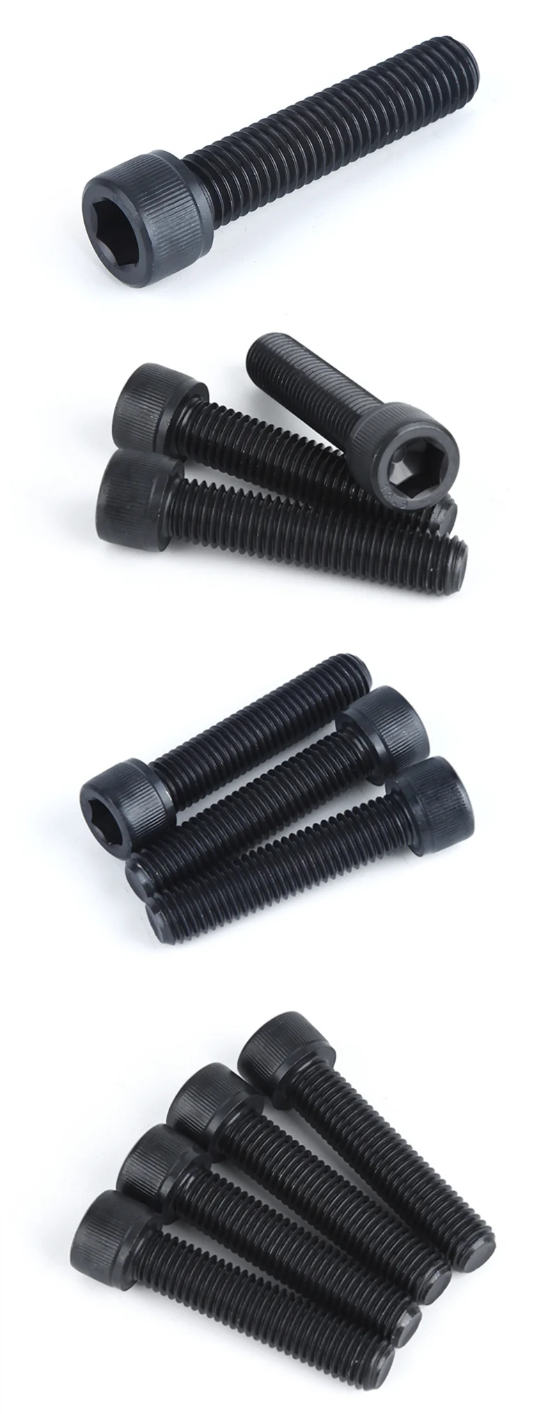 M5-20mm 50pcs -Vis à tête hexagonale en acier allié de qualité noire 12 ...