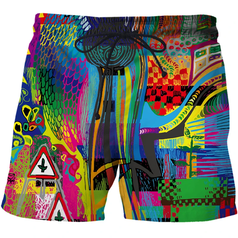 Abstract-pattern-beach-board-shorts-funny-3D-printed-mens-casual-shorts ...
