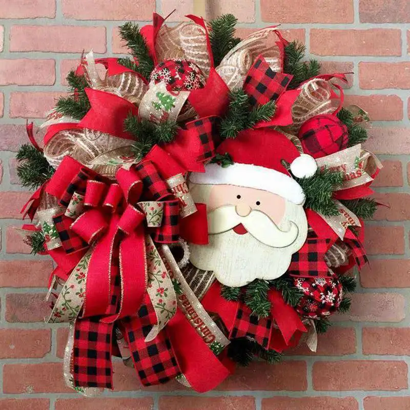 Envío Gratis, corona navideña para puerta, corona de Papá Noel ...