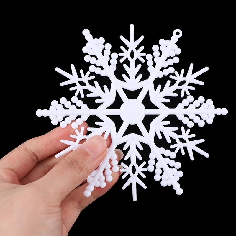 12-Petals-Christmas-Venue-Plastic-White-Snowflake-Flakes-Decoration ...