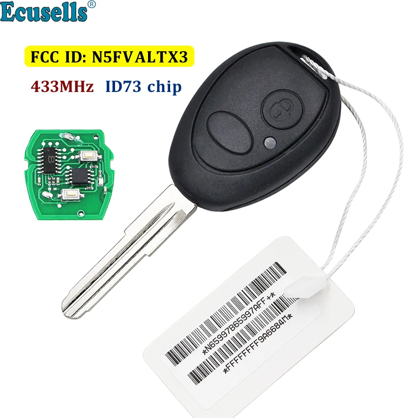 Remote-Key-Fob-2-buttons-433Mhz-ID73-chip-for-Land-Rover-Discovery-1999 ...