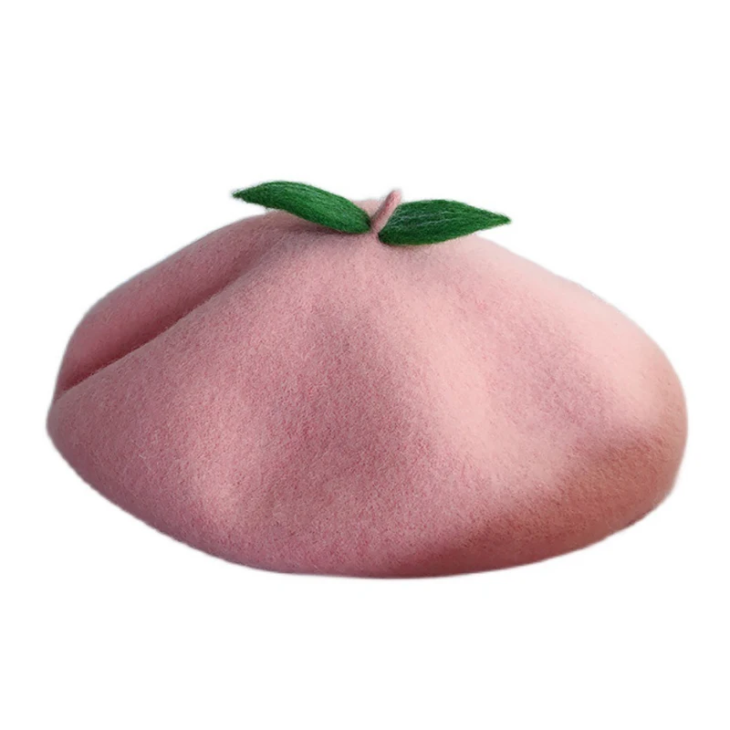 Boina-francesa-hecha-a-mano-para-mujer-y-ni-a-boina-rosa-de-fruta-de ...