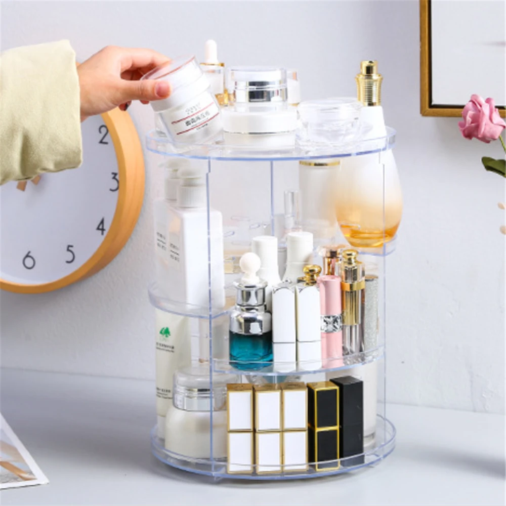 Rotating-Makeup-Box-Portable-Cosmetics-Storage-Rack-Adjustable-Cosmetic ...
