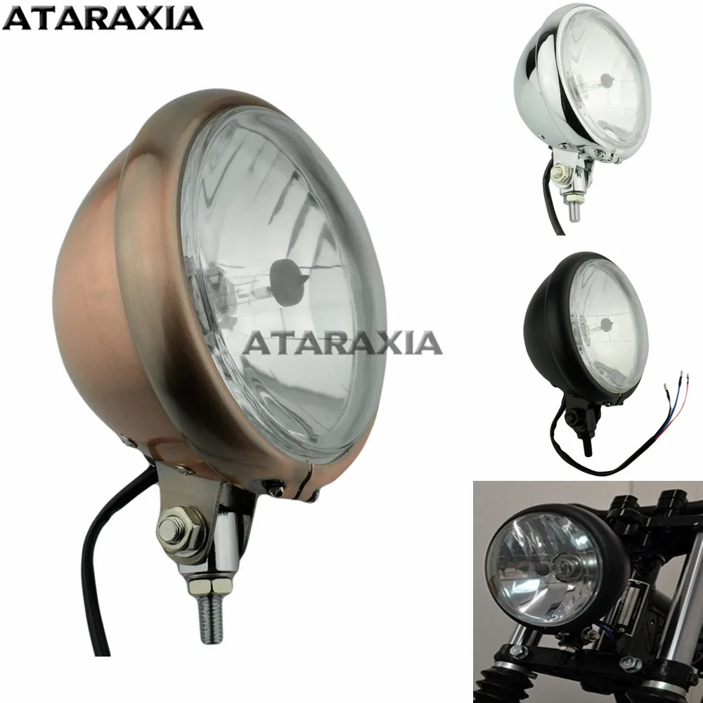 Motorcycle 5.75" Retro Headlight Copper Brown Head Lamp Universal ...