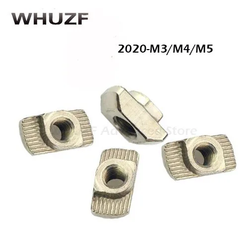 2020 Nut 100pcs/lot 20-m3/m4/m5 Carbon Steel T Type Nuts Fastener ...