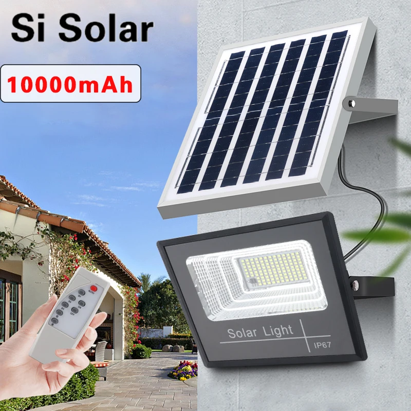 10000mah Led Solar Light With Solar Panel Ip67 Outdoor Spotlights Flood ...