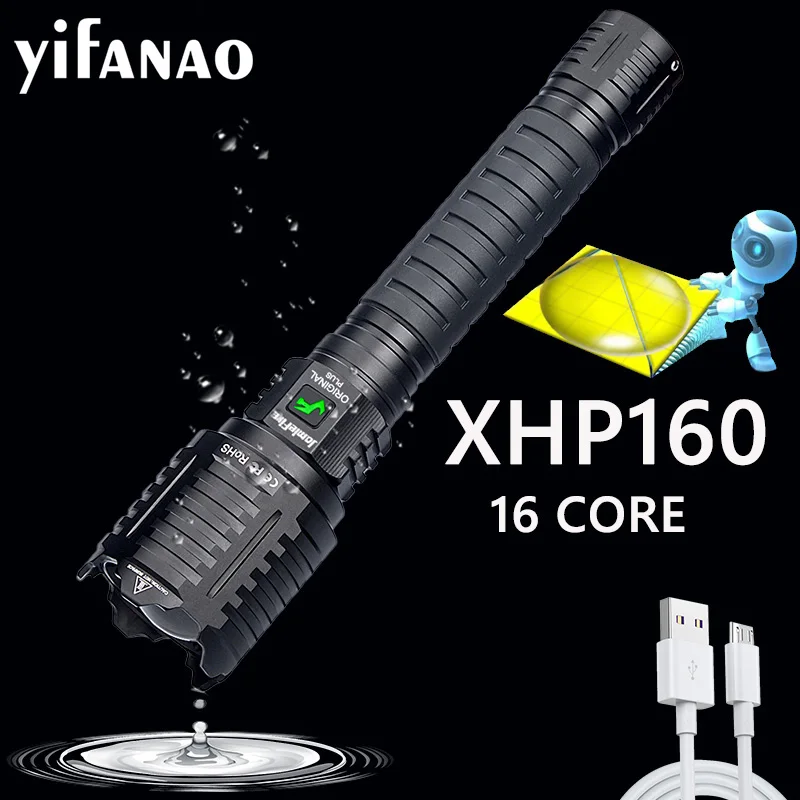 10000mah Xhp160 16 Core Powerful Led Flashlight 26650 Usb Rechargeable ...