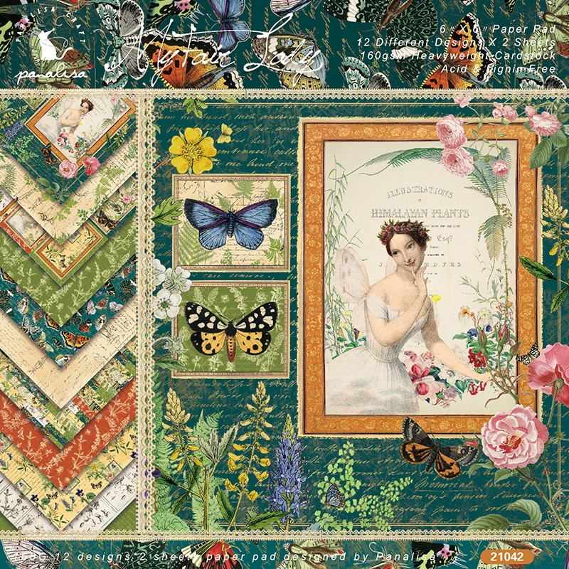 Panalisacraft 24 Sheets 6"x6" Vintage Fairy Paper Scrapbook Patterned ...