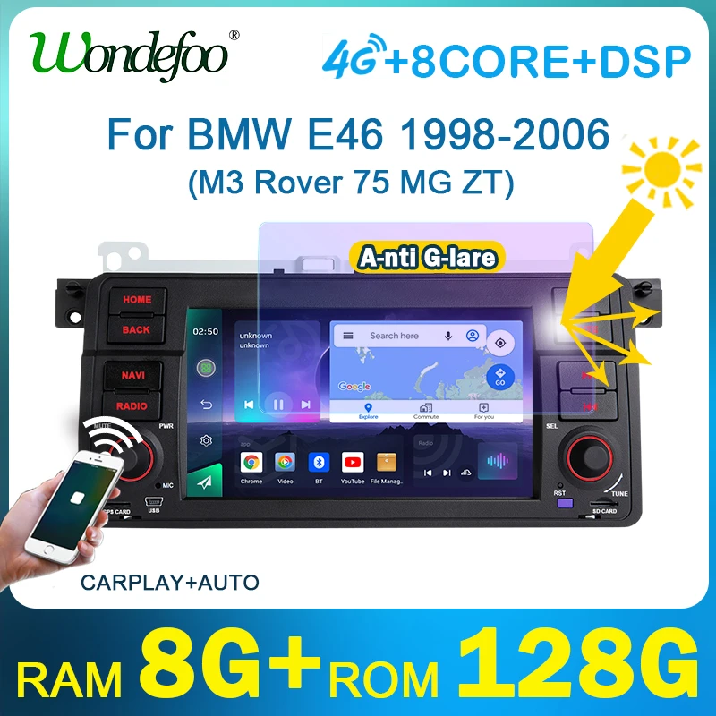 Car Radio 2 Din Android 10 Stereo 8g 128g With Screen For Bmw E46 M3 ...