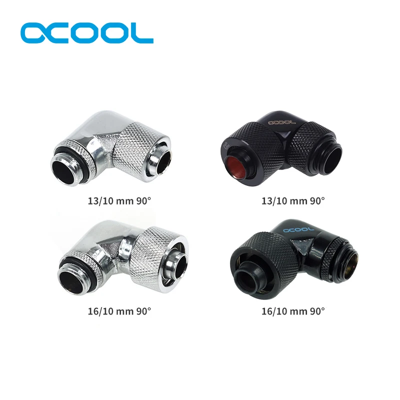 2pcs Alphacool Computer Water Cooling Loop Build 10X13MM,10X16MM Hose Tube 90 Degree 360 Rotary ...