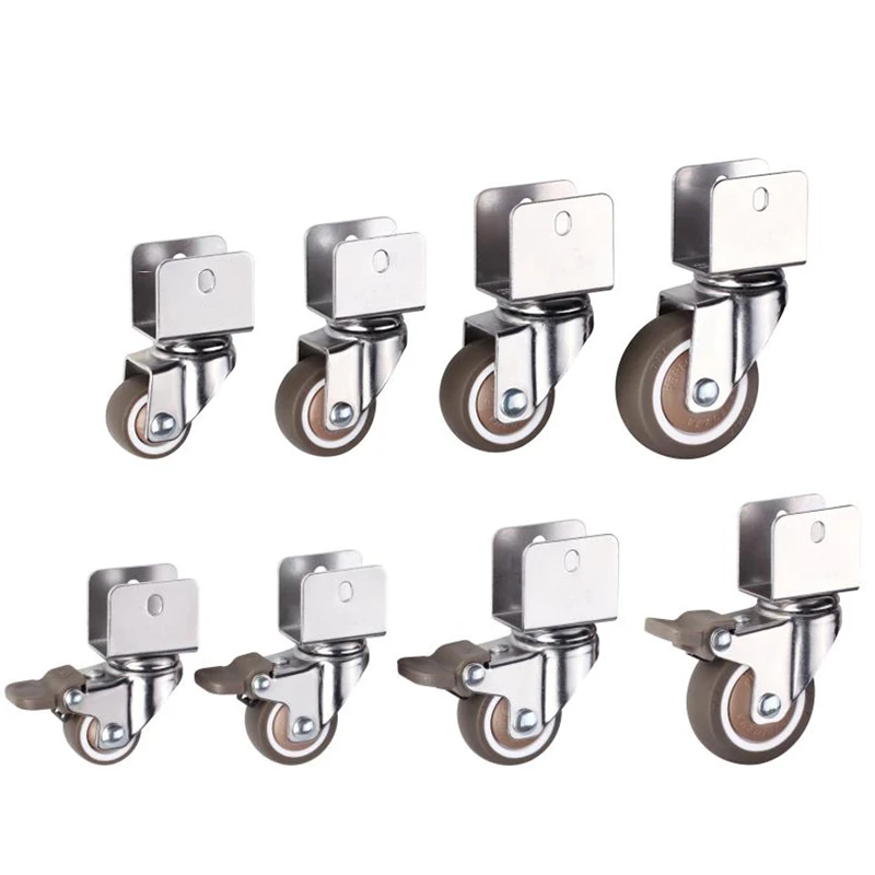 U-shaped Splint Crib Casters Cabinet With Brake Wheels Soft Rubber ...